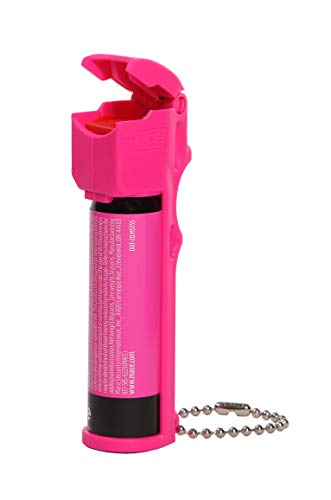 mace Brand Personal Pepper Spray (Neon Pink) – 12’ Pepper Spray with 3-in-1 Formula, Flip Top Safety Cap, Leaves UV Dye on Skin – Self Defense Pepper Spray for Women, Made in The USA