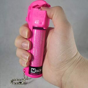 mace Brand Personal Pepper Spray (Neon Pink) – 12’ Pepper Spray with 3-in-1 Formula, Flip Top Safety Cap, Leaves UV Dye on Skin – Self Defense Pepper Spray for Women, Made in The USA