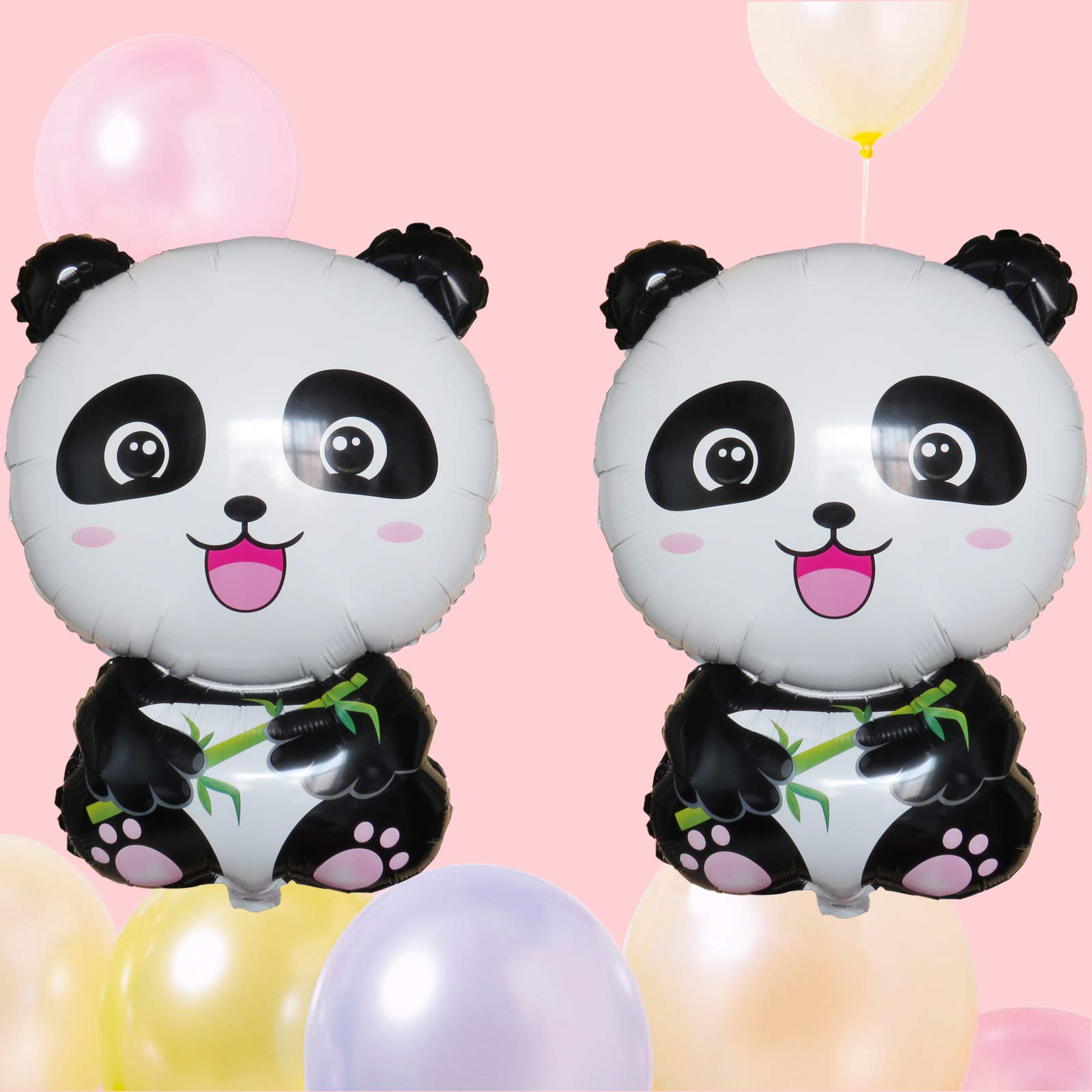 Welliboom Cute Cartoon Panda Birthday Party Supplies with Banner,Children Party Decoration, Girl Birthday Party Decoration Full Birthday Set 67PCS For Birthday Party