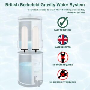 British Berkefeld Doulton 8674 Ultra Sterasyl Ceramic Filter Candle for Countertop Gravity Water Filter System Short Mount 7" - 4 Pack