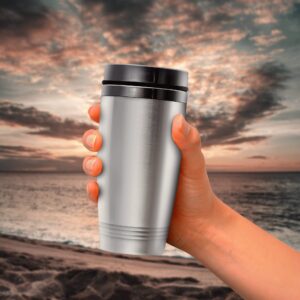 DISCOUNT PROMOS Custom Stainless Steel Tumblers 16 oz. Set of 24, Personalized Bulk Pack - Perfect for Coffee, Soda, Other Hot & Cold Beverages - Silver