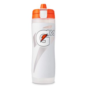 gatorade gx plastic squeeze bottle, white, 30oz