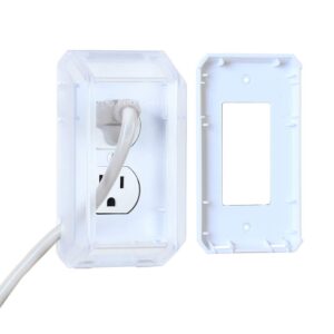 eudemon baby safety electrical outlet cover box childproof large plug cover for babyproofing outlets easy to install & use (transparent)