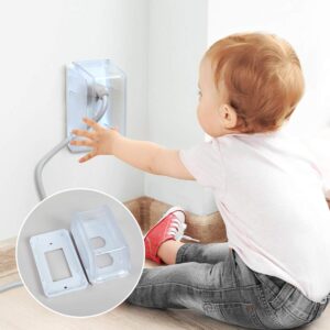 EUDEMON Baby Safety Electrical Outlet Cover Box Childproof Large Plug Cover for Babyproofing Outlets Easy to Install & Use (Transparent)