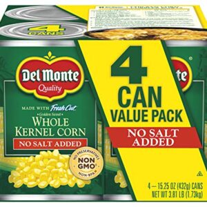 Del Monte Fresh Cut Golden Sweet Whole Kernel Corn With No Added Salt 4-15.25 Oz. Can, 15.25 Oz