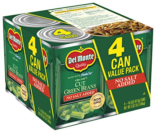 Del Monte Cut Blue Lake Green Beans With No Added Salt 4-14.5 Oz. Can, 14.5 Oz