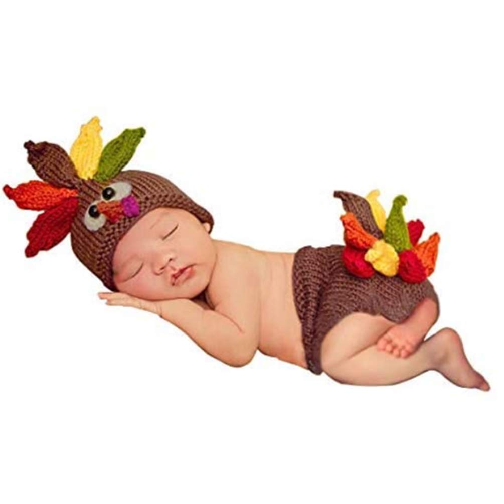 Christmas Halloween Newborn Photography Prop Baby Boy Girl Photo Outfits Turkey Hat Short Photo shoot Costume