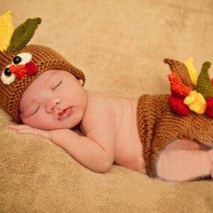 Christmas Halloween Newborn Photography Prop Baby Boy Girl Photo Outfits Turkey Hat Short Photo shoot Costume