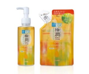 rohto hadalabo gokujyun oil cleansing 200ml bottle + 180ml refill pouch set japan import