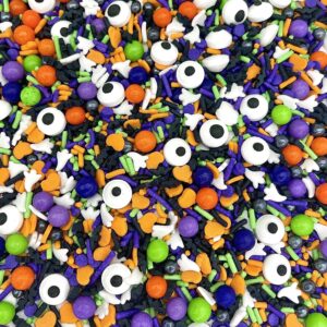 Manvscakes Halloween Sprinkles - Sprinkles For Cake Decorating, Edible Themed Sprinkles For Cookie Decorating, Chocolate Desserts, Cupcakes, Ice Cream, Caramel Apples, Ghost and Pumpkin Sprinkles 8oz