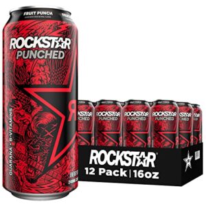 rockstar punched energy drink, fruit punch, 16oz cans (12 pack) (packaging may vary)