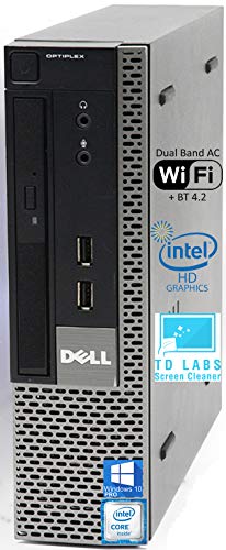 Dell Optiplex 7010 USFF Desktop Computer with Intel i5-3470S Upto 3.6GHz, HD Graphics 2500 4K Support, 8GB RAM, 256GB SSD, DisplayPort, HDMI, DVD, AC Wi-Fi, Bluetooth - Windows 10 Pro (Renewed)