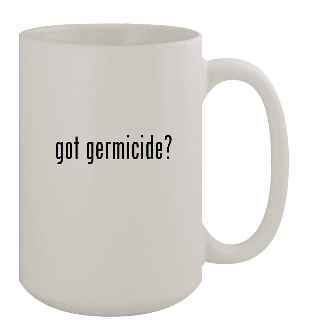 Knick Knack Gifts got germicide? - 15oz Ceramic White Coffee Mug, White