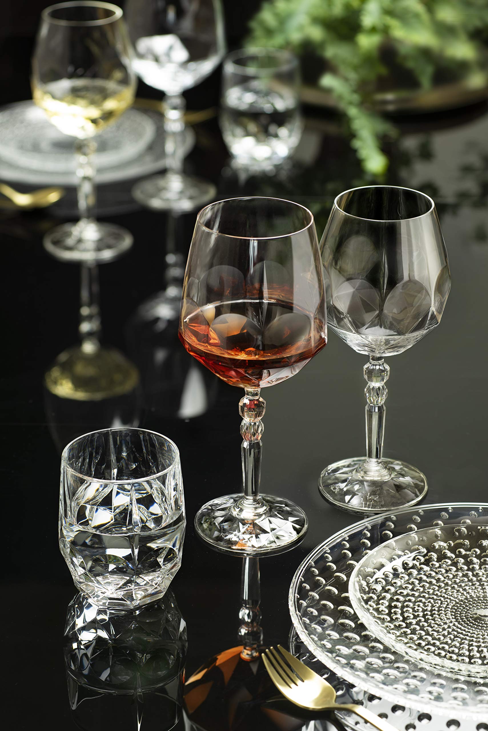 Barski Goblet - Red Wine Glass - Cocktail - Water Glass - Stemmed Glasses - Set of 6 Goblets - Crystal like Glass - 24 oz. Beautifully Designed Made in Europe