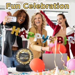 Happy Birthday Table Decorations Centerpieces - 4-Pack Double Sided Happy Birthday Centerpieces for Tables - 12” Black and Rose Gold Birthday Party Decorations Centerpieces