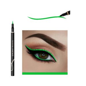 dnm cat eye makeup waterproof neon colorful liquid eyeliner pen make up comestics long-lasting black eye liner pencil makeup tools (green)