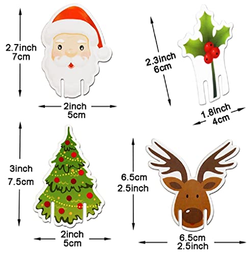 The Crafty Owl Christmas Holidays Santa Reindeers Snowman Wine Glass Markers for Party and Events (Santa's Hat)