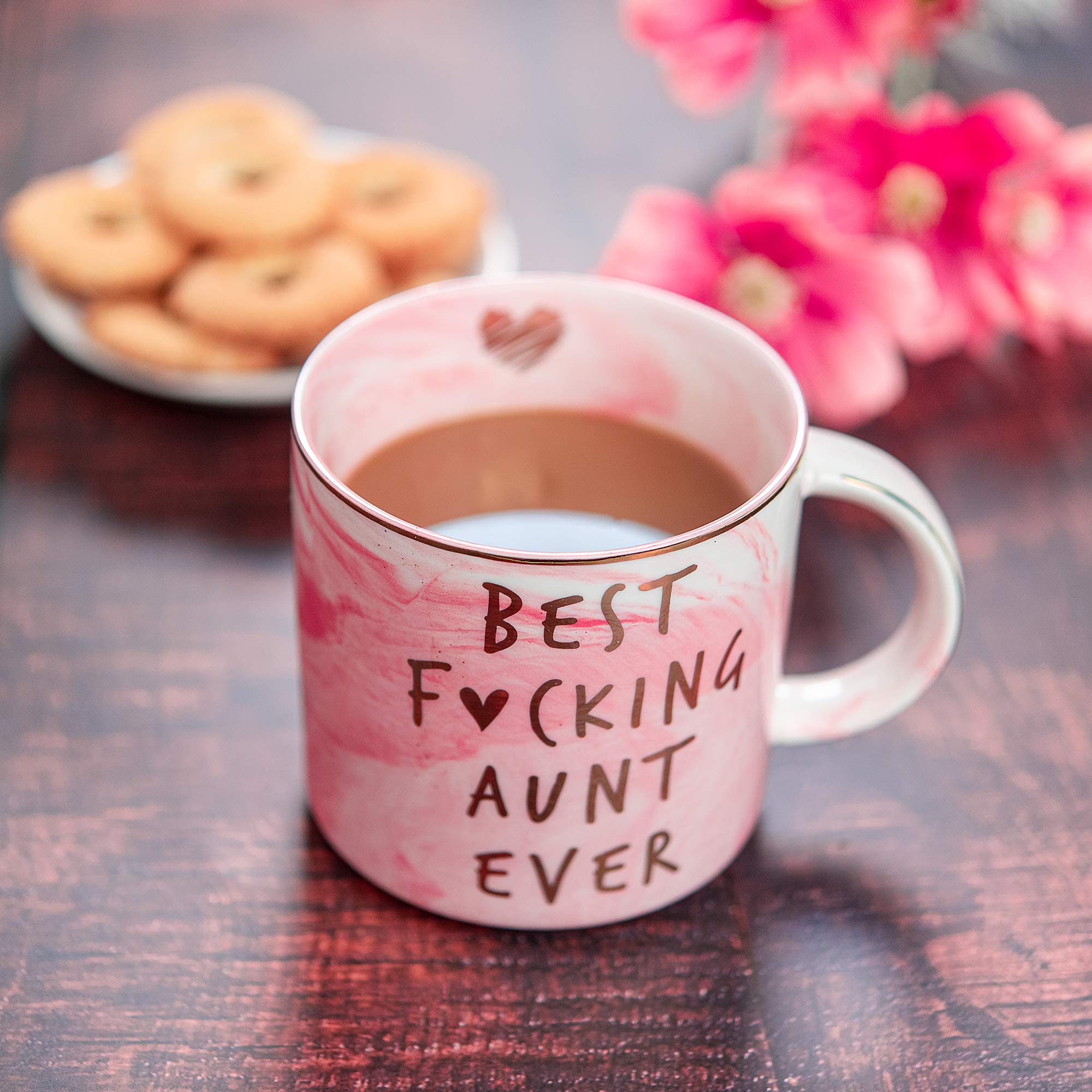 Hendson Aunt Gifts from Niece, Nephew - Best Aunt Ever - Funny Gift for Aunts - BAE Best Aunt Ever Gifts for Birthday - Great Auntie Gifts - Cute Favorite Aunt Mug, Ceramic 11.5oz Coffee Cup