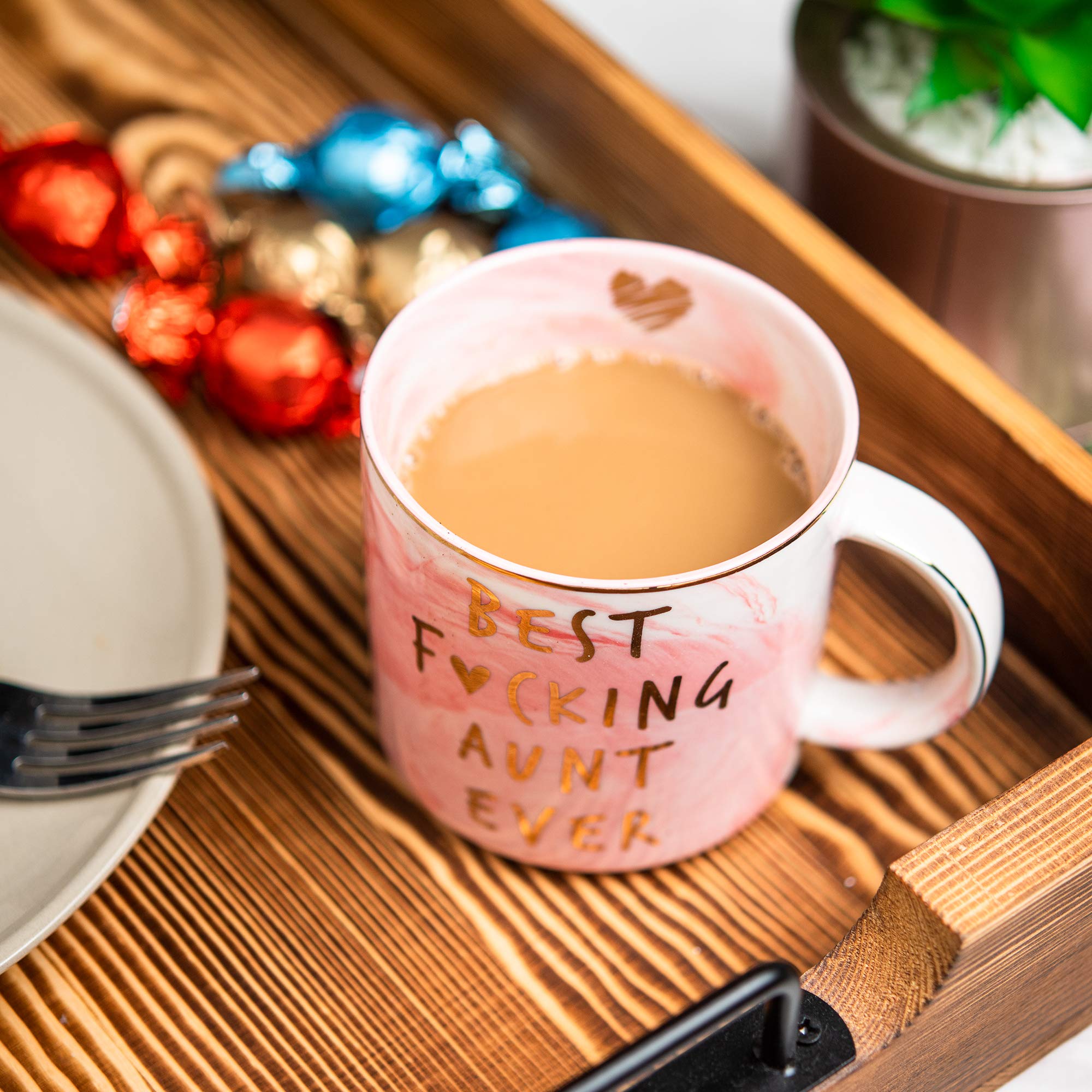 Hendson Aunt Gifts from Niece, Nephew - Best Aunt Ever - Funny Gift for Aunts - BAE Best Aunt Ever Gifts for Birthday - Great Auntie Gifts - Cute Favorite Aunt Mug, Ceramic 11.5oz Coffee Cup