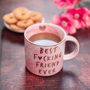 Best Friend Birthday Gifts for Women - Best F Friend Ever - Funny Friendship Gifts for Women - Gifts for BFF, Bestfriend, Besties, Sister, Her, Woman - Cute Pink Marble Mug, 11.5oz Coffee Cup