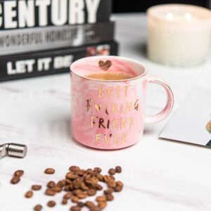 Best Friend Birthday Gifts for Women - Best F Friend Ever - Funny Friendship Gifts for Women - Gifts for BFF, Bestfriend, Besties, Sister, Her, Woman - Cute Pink Marble Mug, 11.5oz Coffee Cup