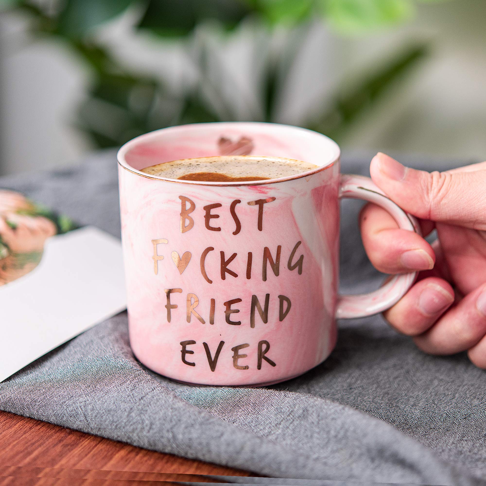 Best Friend Birthday Gifts for Women - Best F Friend Ever - Funny Friendship Gifts for Women - Gifts for BFF, Bestfriend, Besties, Sister, Her, Woman - Cute Pink Marble Mug, 11.5oz Coffee Cup