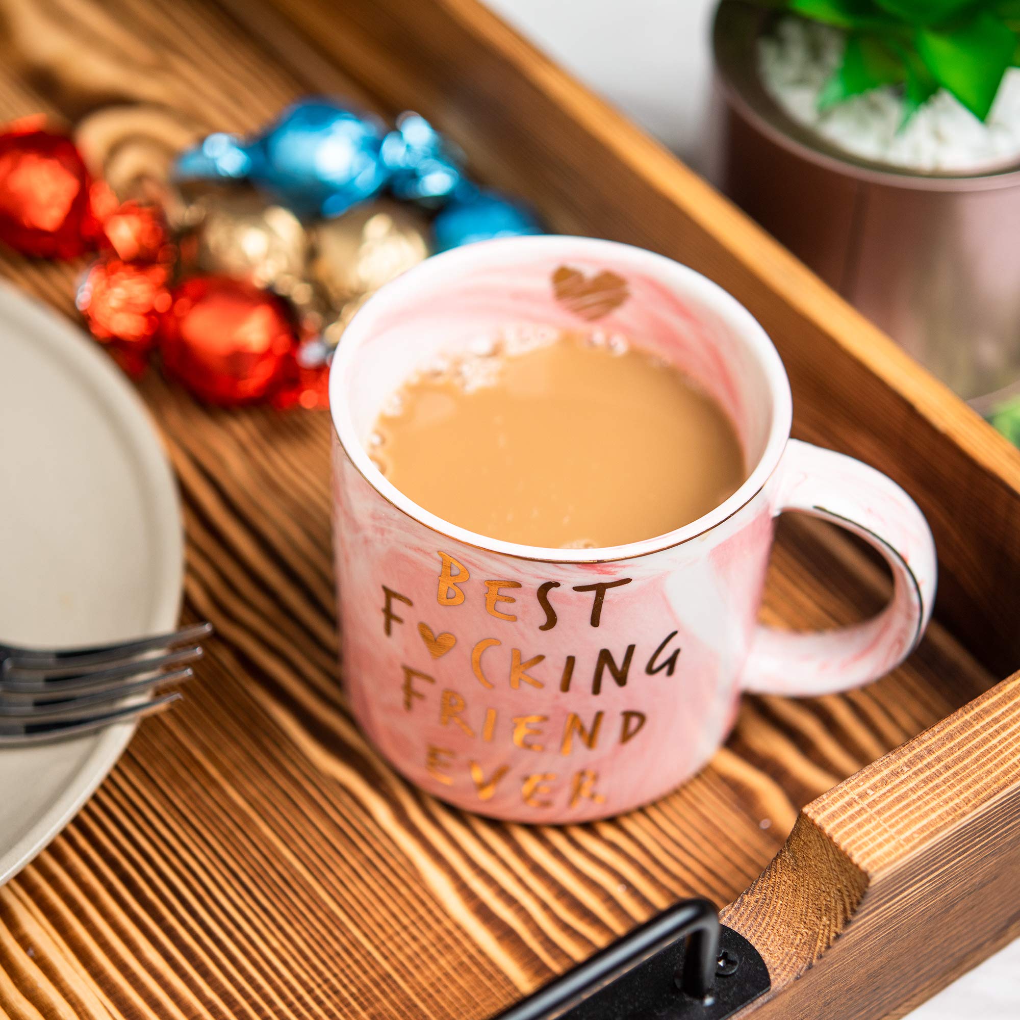 Best Friend Birthday Gifts for Women - Best F Friend Ever - Funny Friendship Gifts for Women - Gifts for BFF, Bestfriend, Besties, Sister, Her, Woman - Cute Pink Marble Mug, 11.5oz Coffee Cup