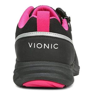 Vionic Women's Agile Lyla Comfortable Leisure Shoes- Supportive Walking Sneakers That Include Three-Zone Comfort with Orthotic Insole Arch Support, Sneakers for Women Black 9 Wide US