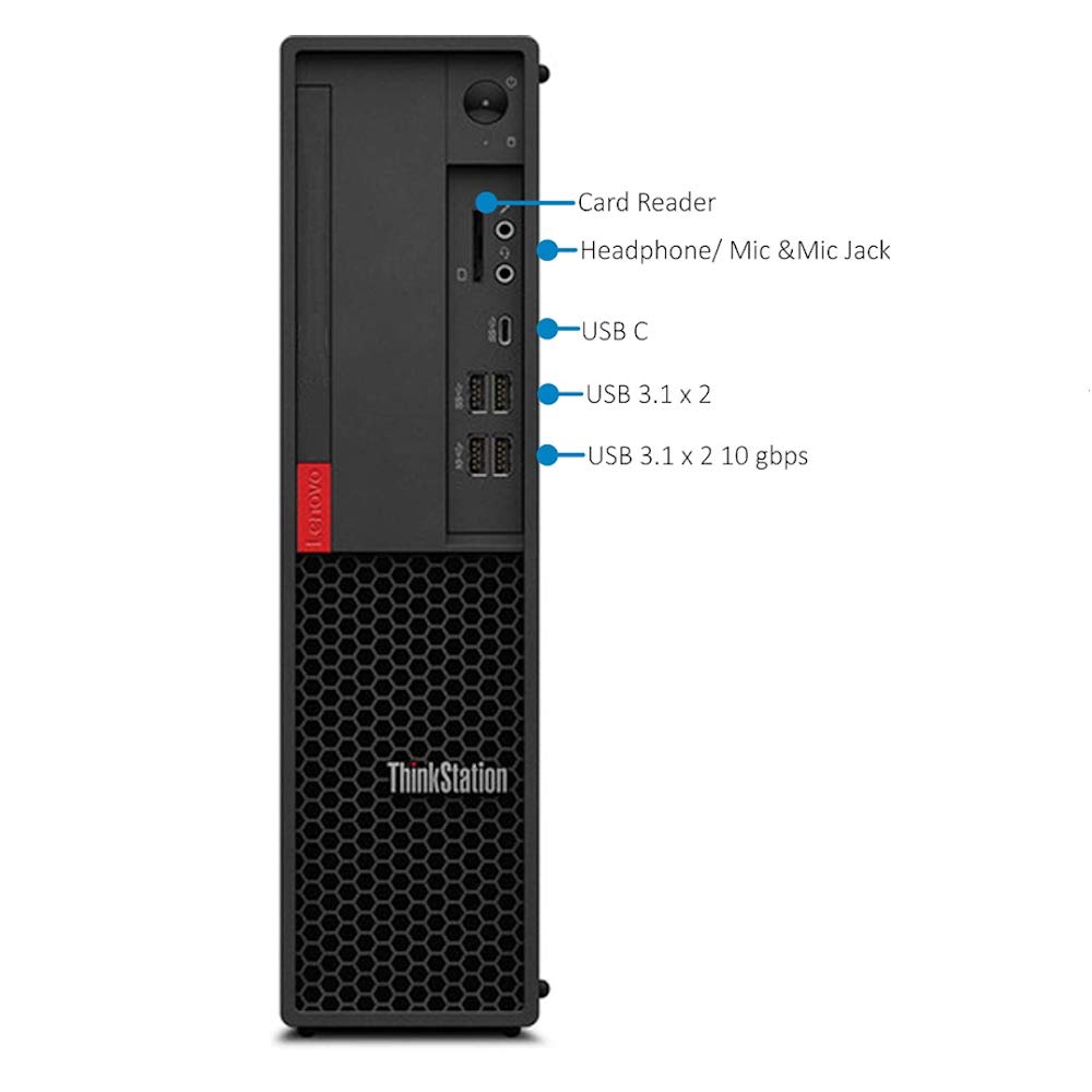 Lenovo ThinkStation P330 Desktop PC, Intel i7-8700 Upto 4.6 GHz, 16GB RAM 1TB NVMe SSD, 4K UHD Graphics 630, DisplayPort, HDMI, Wi-Fi, Bluetooth, USB Type-C - Windows 10 Pro (RENEWED)