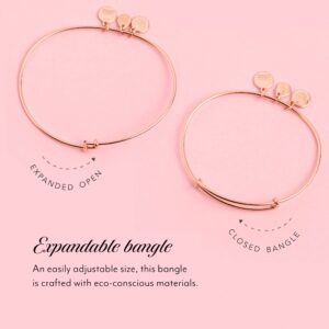 Alex and Ani Soul Sisters Expandable Bangle Bracelet for Women, Friendship Inscription Charm, Shiny Rose Gold Finish, 2 to 3.5 in