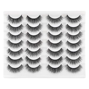 newcally lashes false eyelashes natural fluffy light volume faux mink lashes 14 pairs pack