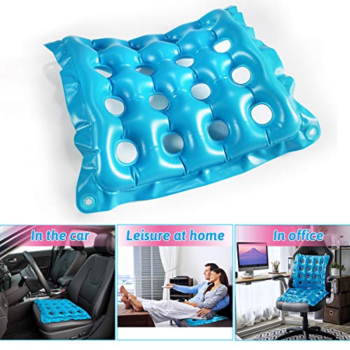 SUNSHINE-MALL Office Chair Cushions, air Cushion seat, sit Cushion, with air Vent, can be a Small Amount of air or Water, Very Suitable for Office Chair and Wheelchair use(Blue 19 inch)