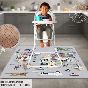 BABYBOET Splat Mat for Baby – Under High Chair Floor Mat Protects Wood, Vinyl and Carpet from Spills – Waterproof 4 Layer Baby Mat with Anti-Skid Backing Deters Bunching and Sliding (51” x 51”)