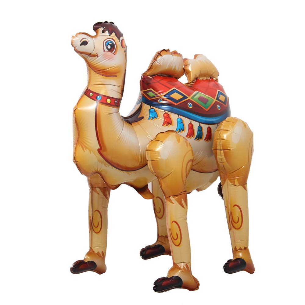 Self Stand Cute Cartoon Giant Rabbit Fox Camel Animal Foil Balloon Happy Birthday Decorations baby shower Party Supplies Boys Toy (3D Brown Camel)