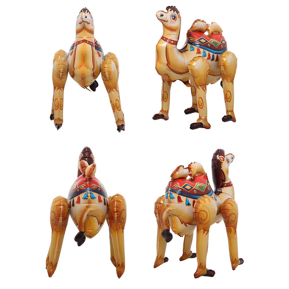 Self Stand Cute Cartoon Giant Rabbit Fox Camel Animal Foil Balloon Happy Birthday Decorations baby shower Party Supplies Boys Toy (3D Brown Camel)