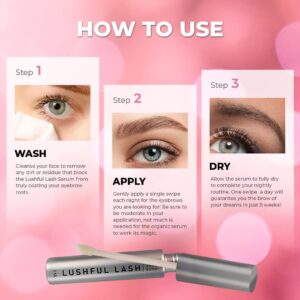 Lushful Lash Advanced Eyebrow Conditioner Growth Serum for Thicker, Longer, Healthier and Fuller Eyebrow, Clinic Developed Formula, Enhancer and Lengthener - Friendly to Skin and Cruelty Free (5 ML)