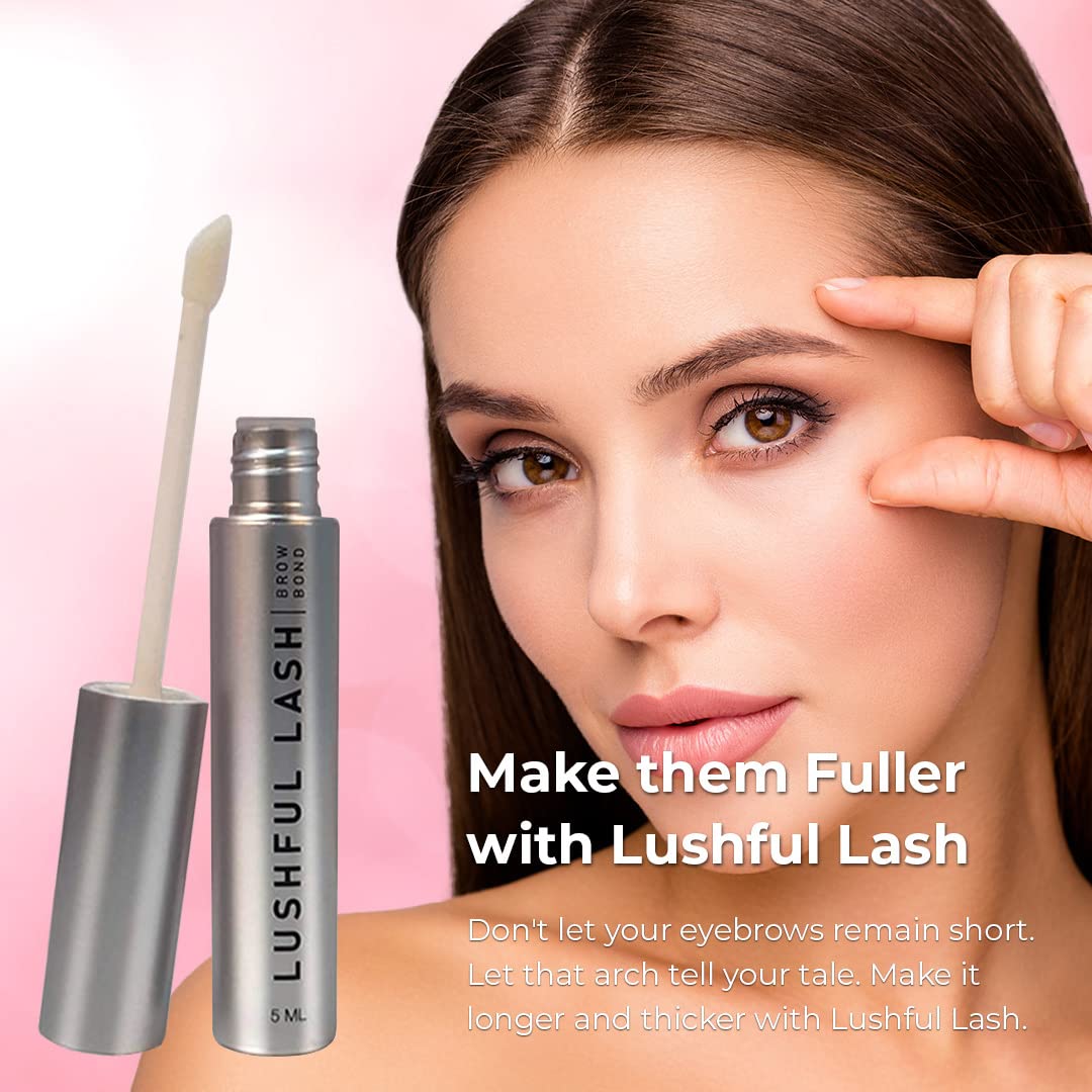 Lushful Lash Advanced Eyebrow Conditioner Growth Serum for Thicker, Longer, Healthier and Fuller Eyebrow, Clinic Developed Formula, Enhancer and Lengthener - Friendly to Skin and Cruelty Free (5 ML)