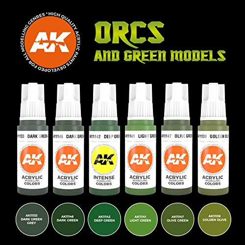 AK Interactive Orcs and Green Creatures - Plastic Model Building Paints and Accessories # 11600