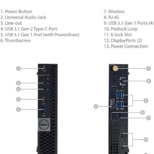 Dell Optiplex 7070 Micro (MFF) PC Intel Core i5-8600T up to 3.70 GHz, 16GB DDR4, M.2 256GB PCIe NVMe, Dual-b and 2x2 802.11ac WiFi, MU -MIMO + Bluetooth 5, Windows 10 Pro (Renewed)