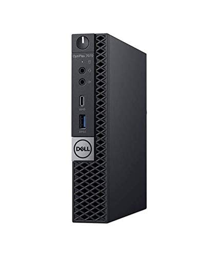 Dell Optiplex 7070 Micro (MFF) PC Intel Core i5-8600T up to 3.70 GHz, 16GB DDR4, M.2 256GB PCIe NVMe, Dual-b and 2x2 802.11ac WiFi, MU -MIMO + Bluetooth 5, Windows 10 Pro (Renewed)