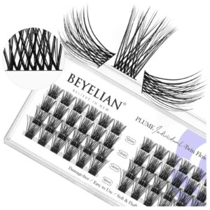 diy eyelash extension,individual cluster lashes false eyelashes extension natural look reusable glue bonded black super thin band 48 lash clusters mix by beyelian (style3 0.07 mix black band)