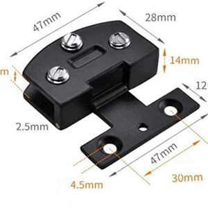 90 Degree Glass Door Hinge Cabinet Display Cabinet Wine Cabinet Clip Hinge Black (5-8 mm) (1 Pair (=2 Pieces))