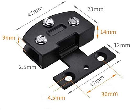 90 Degree Glass Door Hinge Cabinet Display Cabinet Wine Cabinet Clip Hinge Black (5-8 mm) (1 Pair (=2 Pieces))