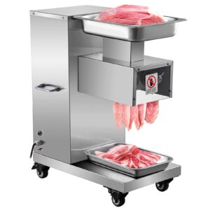 vevor 110v commercial meat cutter machine 1100lb/h electric meat cutting machine 750w commercial meat slicer 3mm blade restaurant food slicer stainless steel for kitchen restaurant supermarket