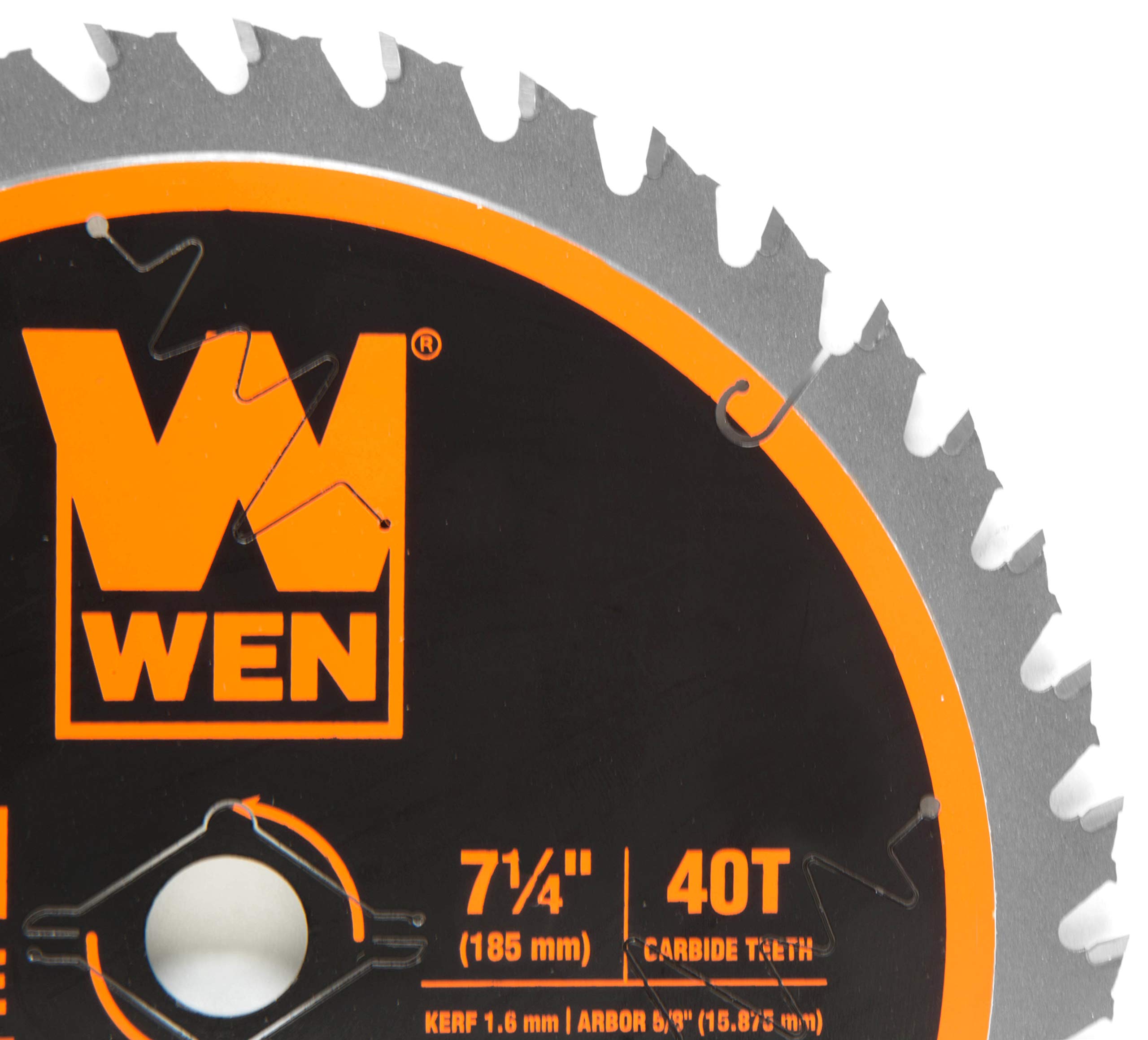 WEN BL0740 7.25-Inch 40-Tooth Carbide-Tipped Professional Finish Saw Blade for Miter Saws and Circular Saws