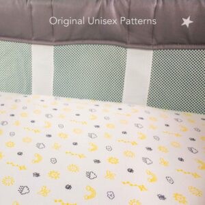 Luvberries 100% Organic Cotton Bassinet Sheets (Set of 2) for The Guava Lotus Travel Bassinet - Baby and Newborn, Fitted Bassinet Sheets, for Boys & Girls (Green and Yellow)