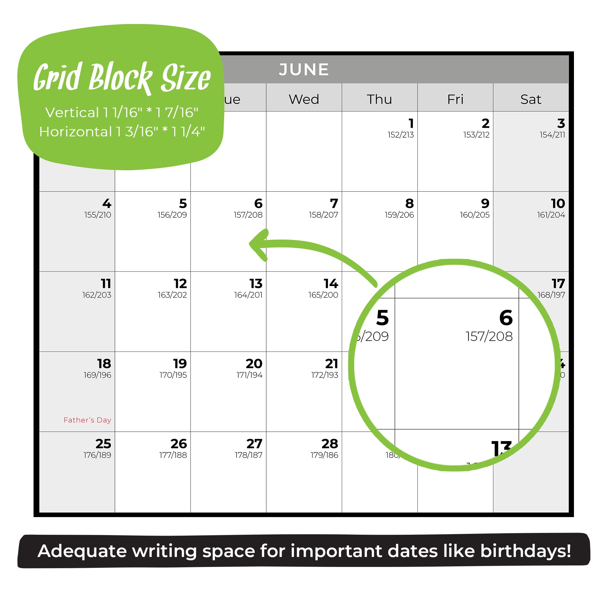 WallDeca Large Dry Erase Calendar for Wall - 2024 Wall Calendar Dry Erase Monthly Yearly Planner - Laminated White Board Calendar Sheet - Horizontal/Vertical Layout - 24" x 36" Dry Erase Wall Calendar