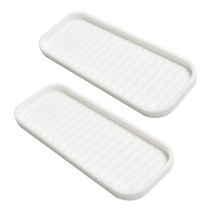 silicone sponge holder kitchen sink organizer tray dish caddy soap dispenser, scrubber spoon holder,dishwashing accessories 2 pack (white)