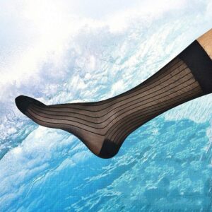 Goobester Men's Stocking Business Formal Wear Sheer Transparent Dress Tube Socks