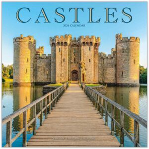 2023 2024 castles monthly wall calendar - travel calendar - 12 x 24 open - thick no-bleed paper - giftable - academic teacher's planner calendar organizing & planning calendar